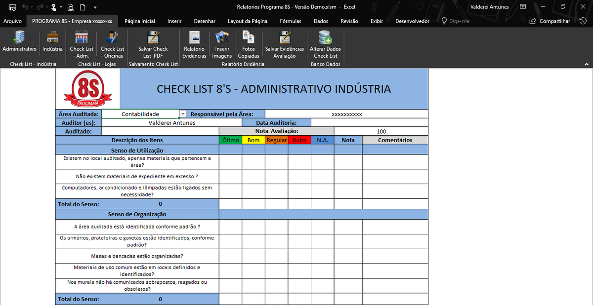 Check List Programa 8S/5S - Indústria e Administrativo – luzsia.vc